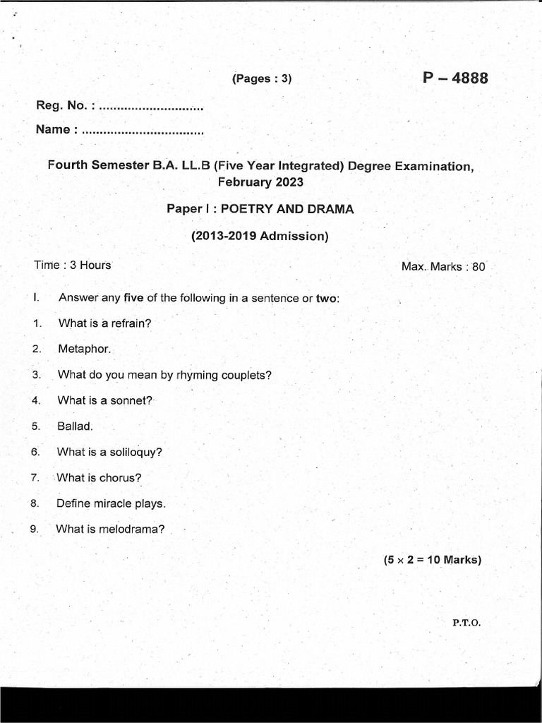 Poetry and Drama P-4888 | PDF