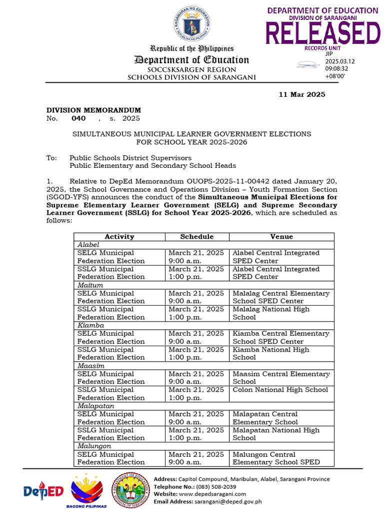 Simultaneous Learner Government Elections 2025 | PDF | Governance ...