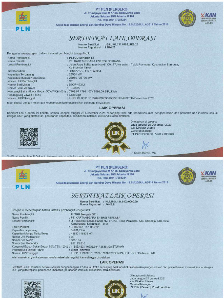 2C - All SLO PLTGU Senipah 117 MW | PDF