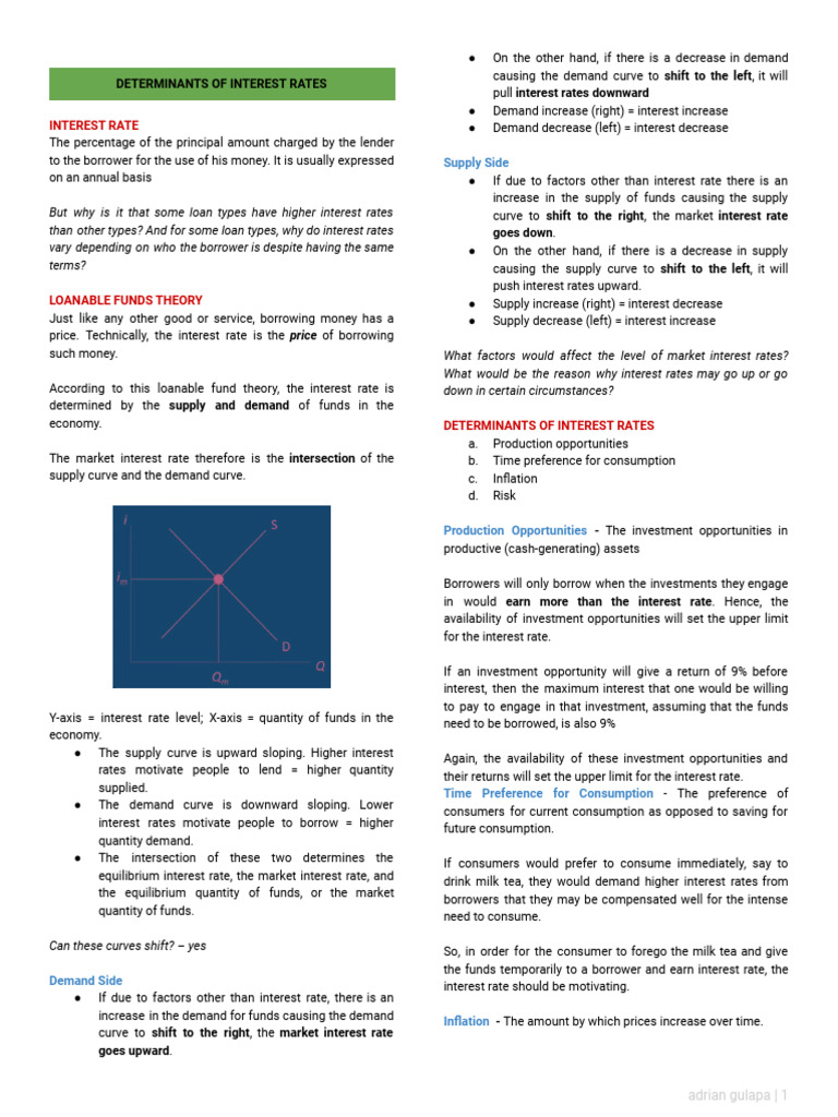 Key Factors Influencing Interest Rates | PDF | Interest | Yield Curve