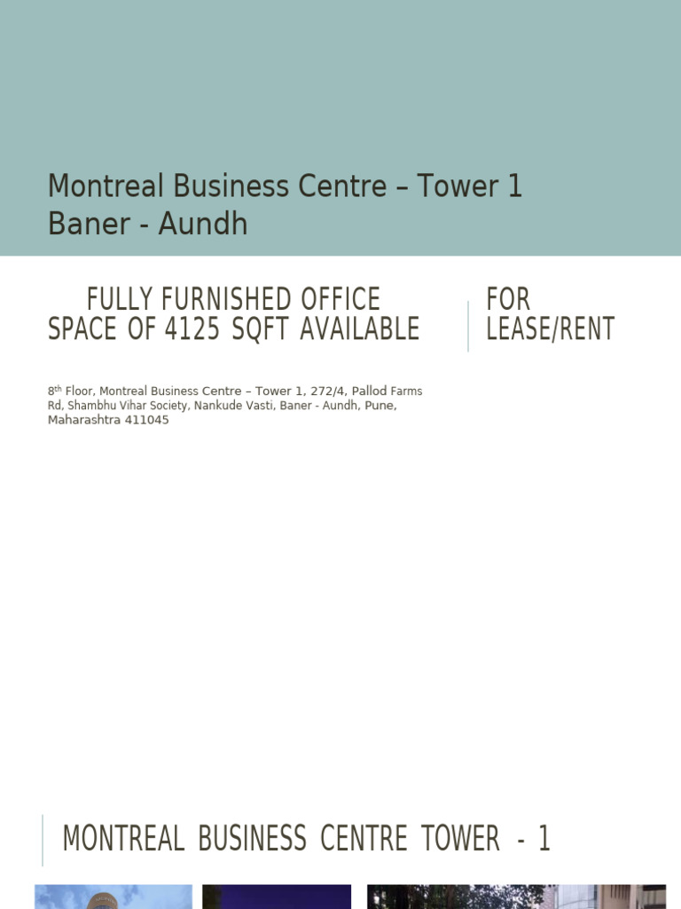 Baner Fully Furnished Office Space of 4125 Sqft | PDF