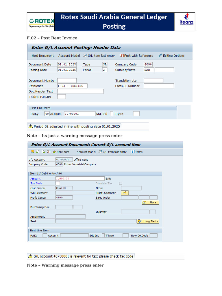 FICO Rotex Roll Out General Ledger - UAT | PDF