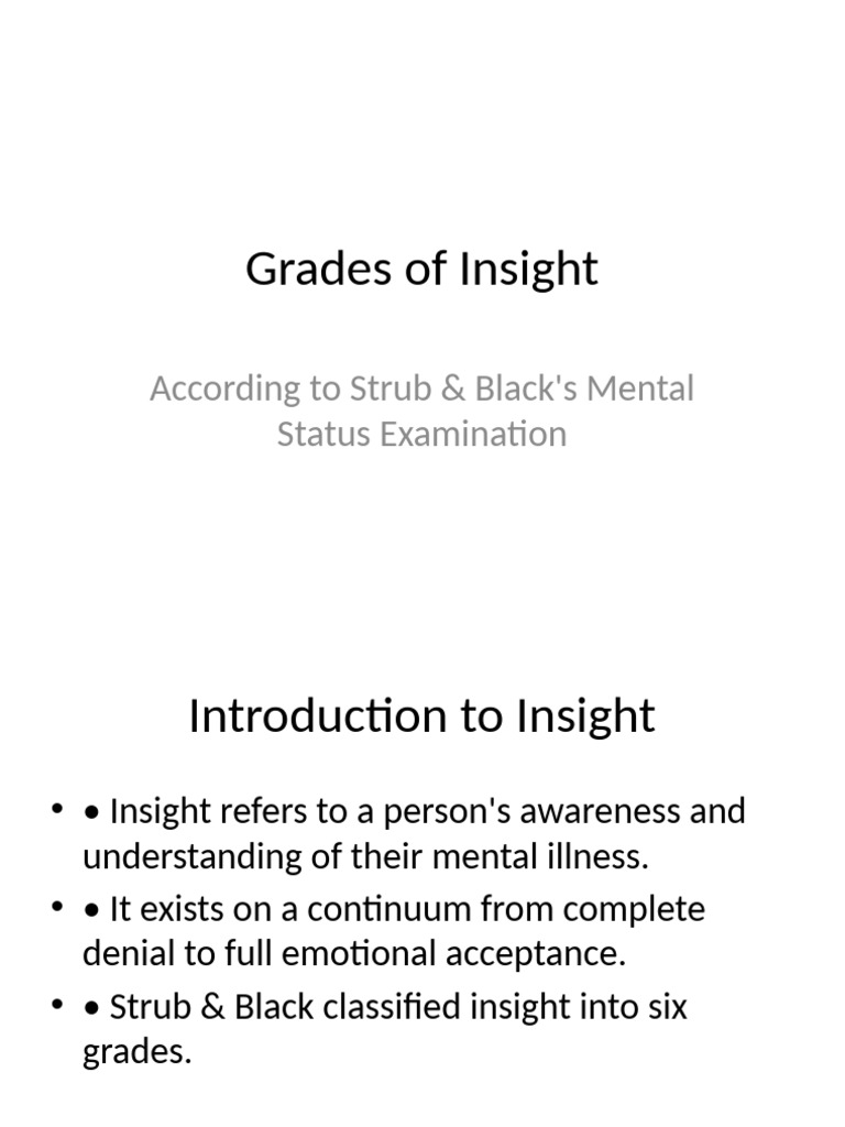 Grades of Insight | PDF