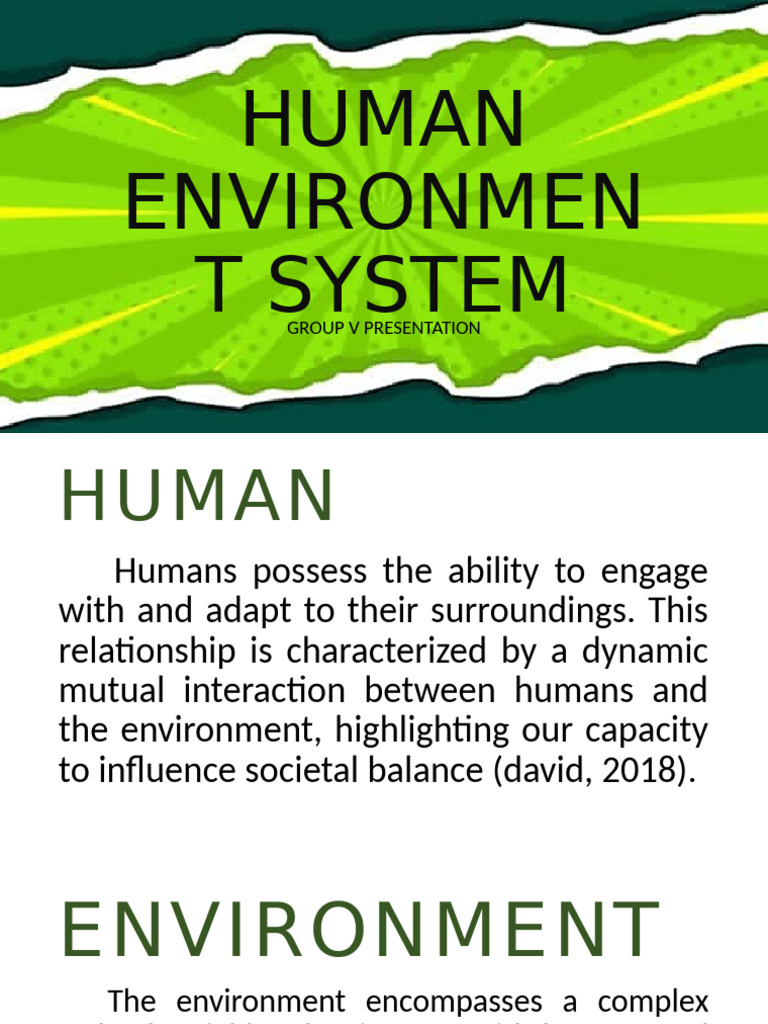Human Environment System | PDF | Agriculture | Natural Environment