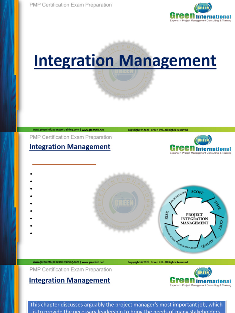 1-Section - I - 0-PM Foundations-Integration Management-Green Intl ...