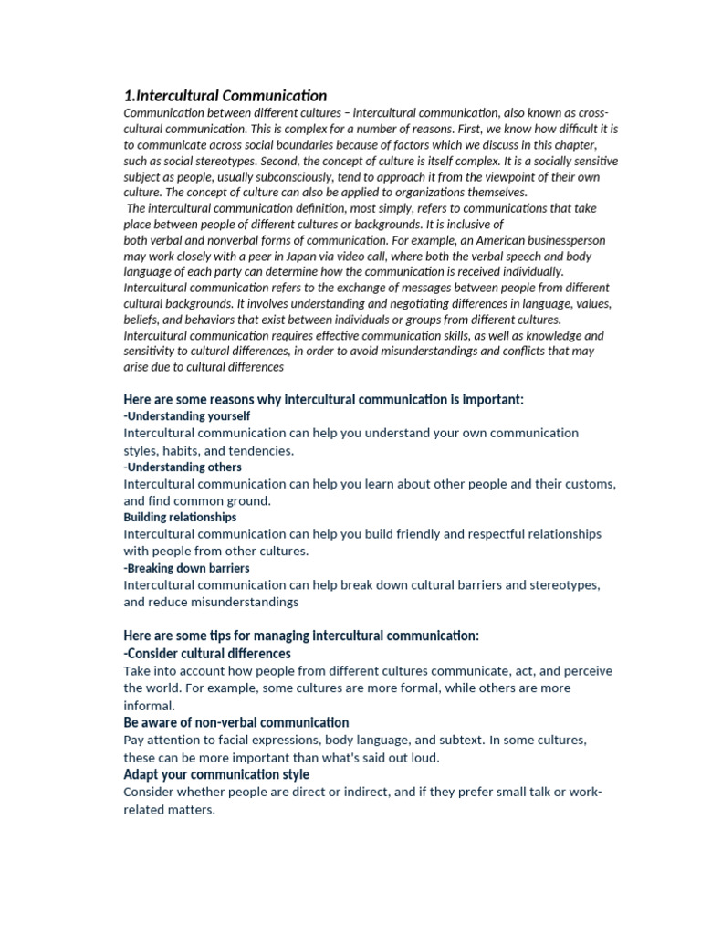 Intercultural Communication Insights | PDF | Communication | Thought