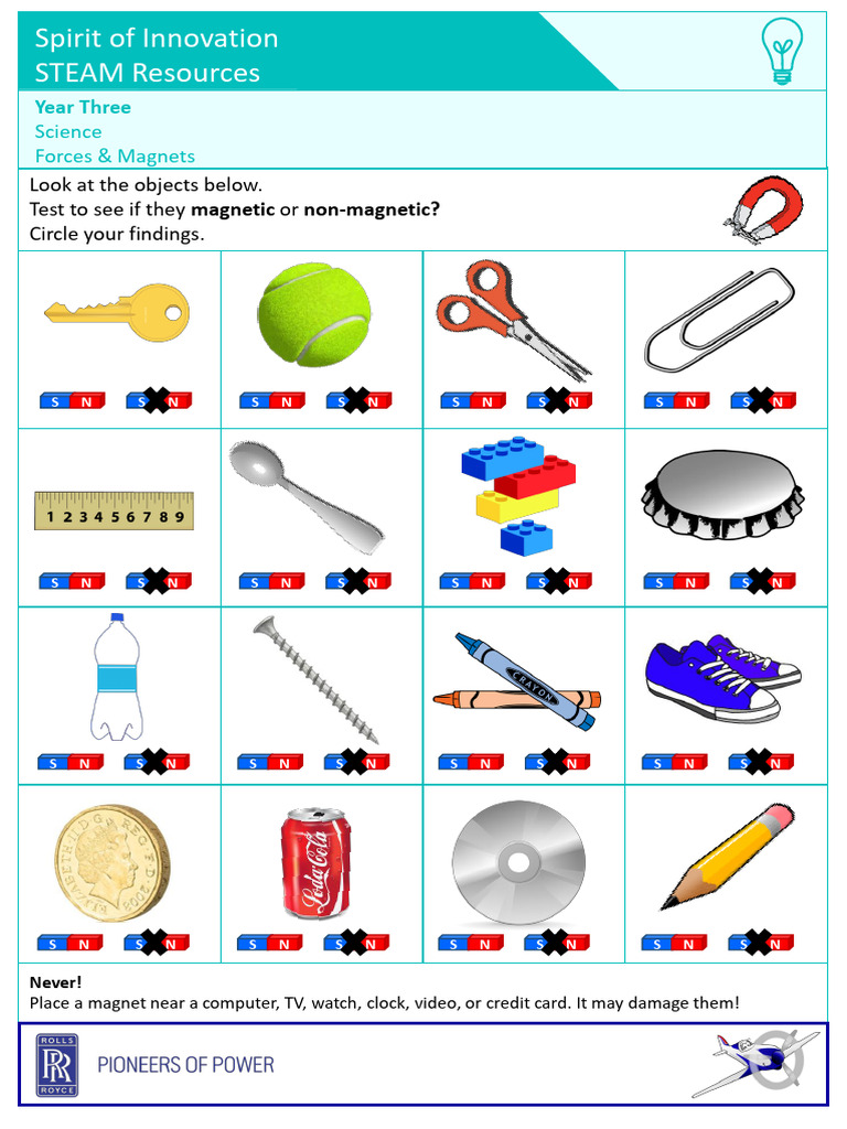 Magnetic vs Non-Magnetic Worksheet | PDF
