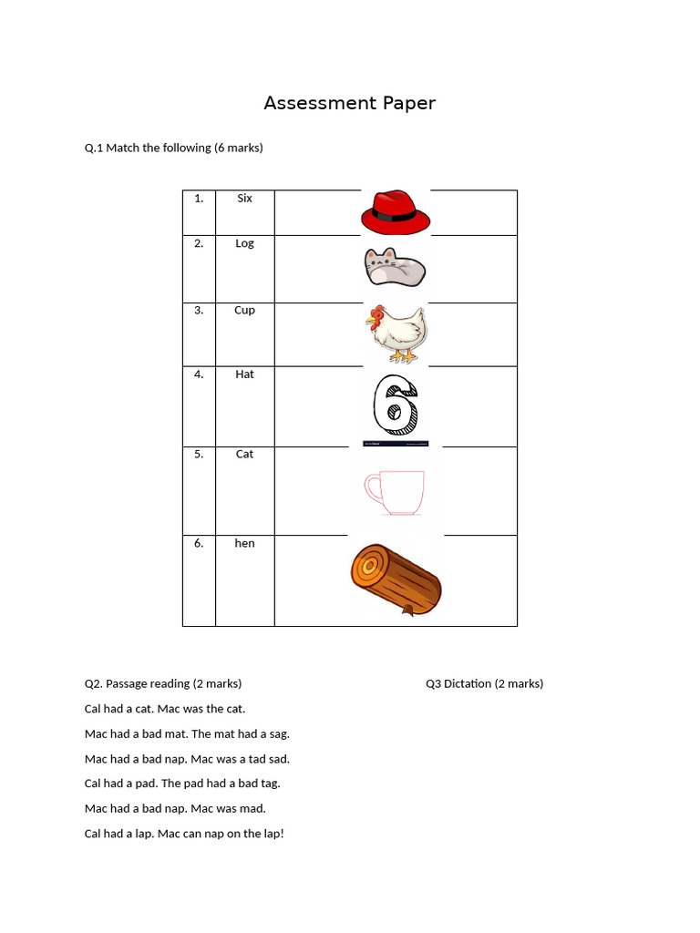 Phonics Assessment for KSSR Level 1 | PDF