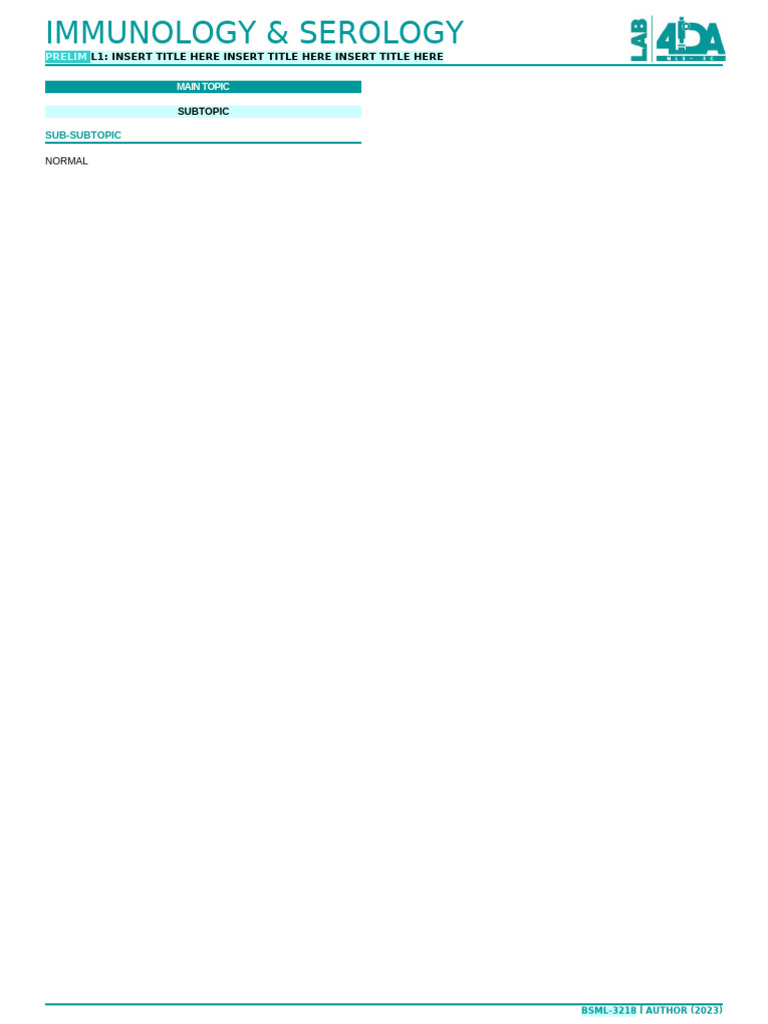 Template - Immunosero - Lab | PDF