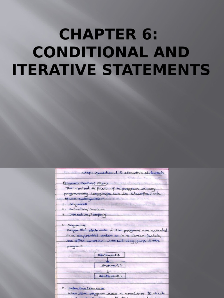 Chap 6-Conditional and Iterative Statements-Part 1 | PDF