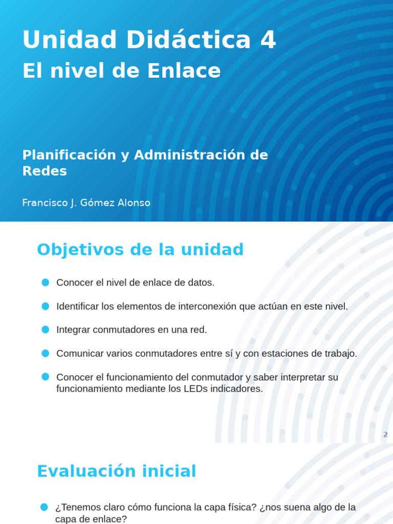 UD 4 El Nivel de Enlace | PDF | Conmutador de red | Red de computadoras