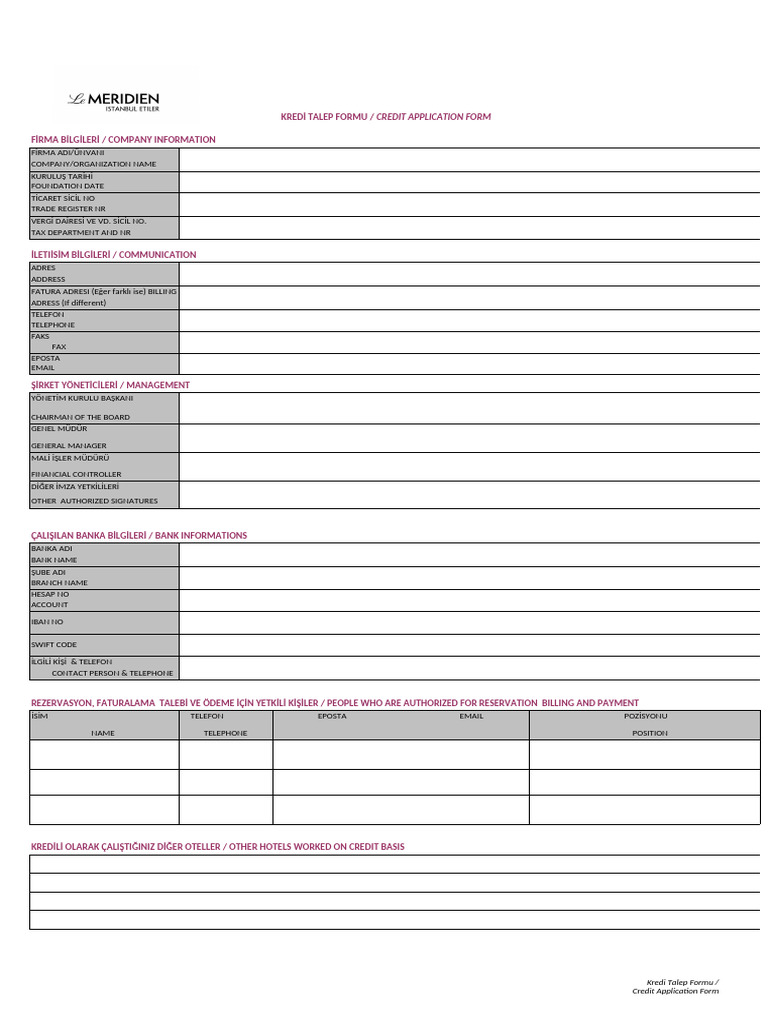 Credit Application Form 2021 | PDF