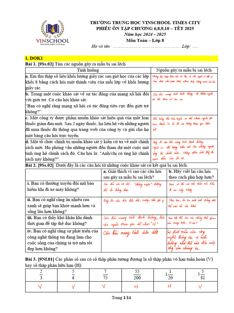 Hdot Giữa Kì 2 - Phiếu Tết | PDF