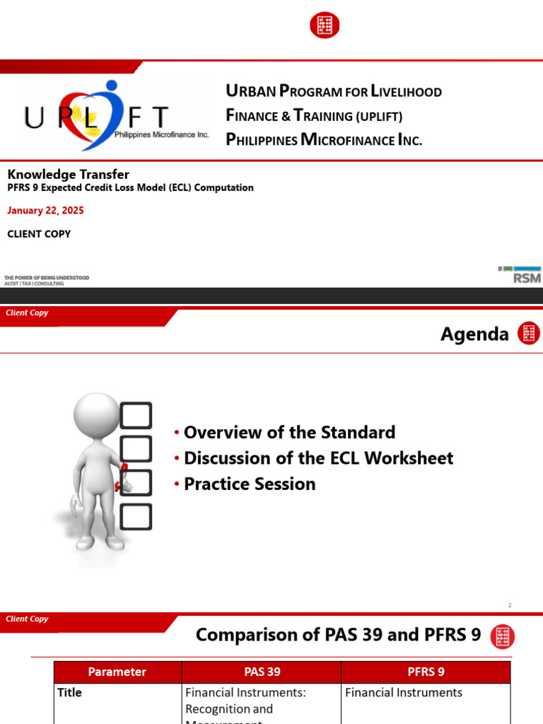 UPLIFT ECL Computation Knowledge Transfer Session - Client | PDF ...