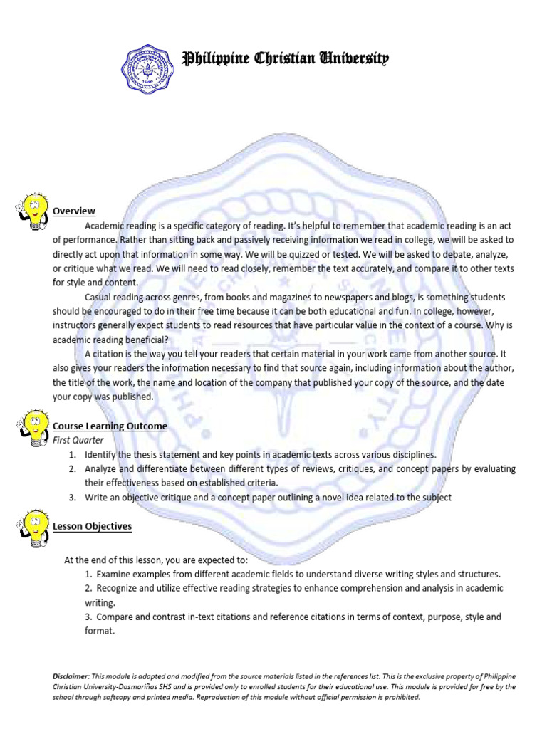 Eapp 1stqrtr Module Week 1 | PDF | Reading Comprehension | Data