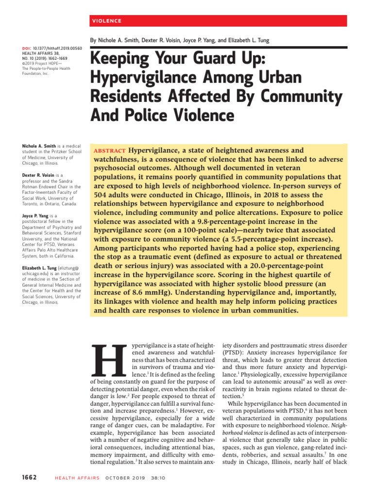 Keeping Your Guard Up Hypervi | PDF | Psychological Trauma | Violence