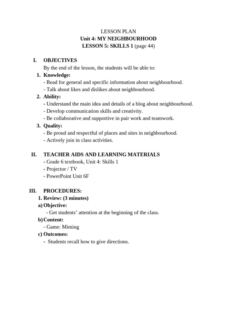 Lesson Plan U4_Reading | PDF | Teachers | Lesson Plan