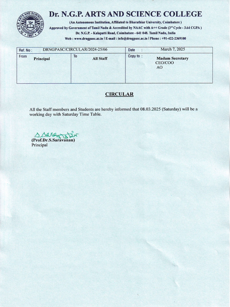 Saturday Working Day | PDF