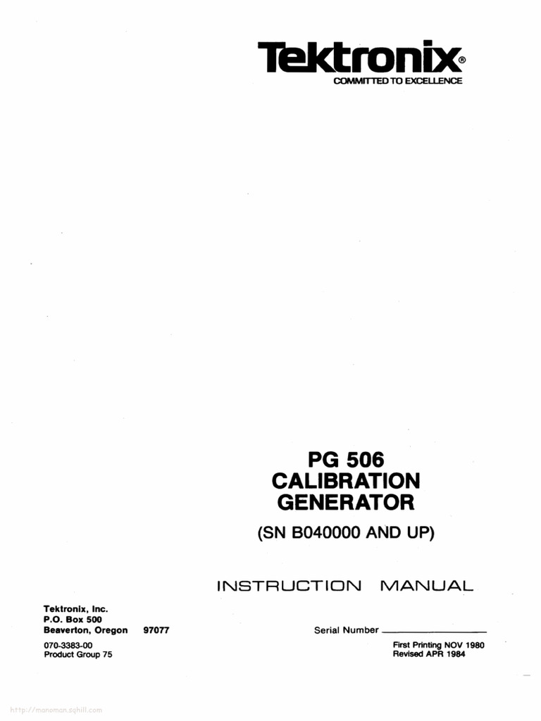Tektronix Pg506 | PDF