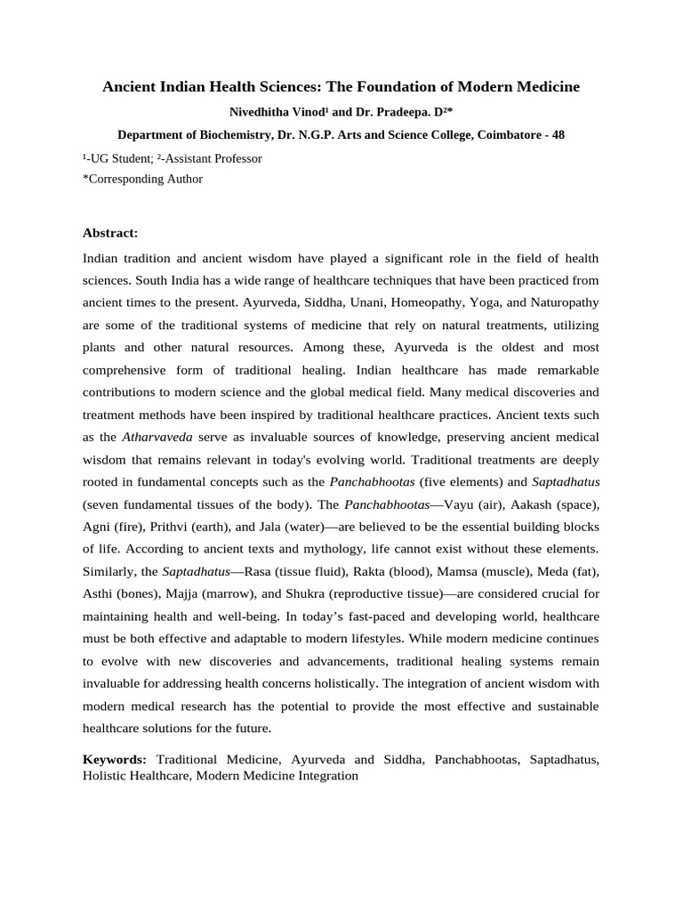 Corrected Health Science and The Tradition Abstract | PDF