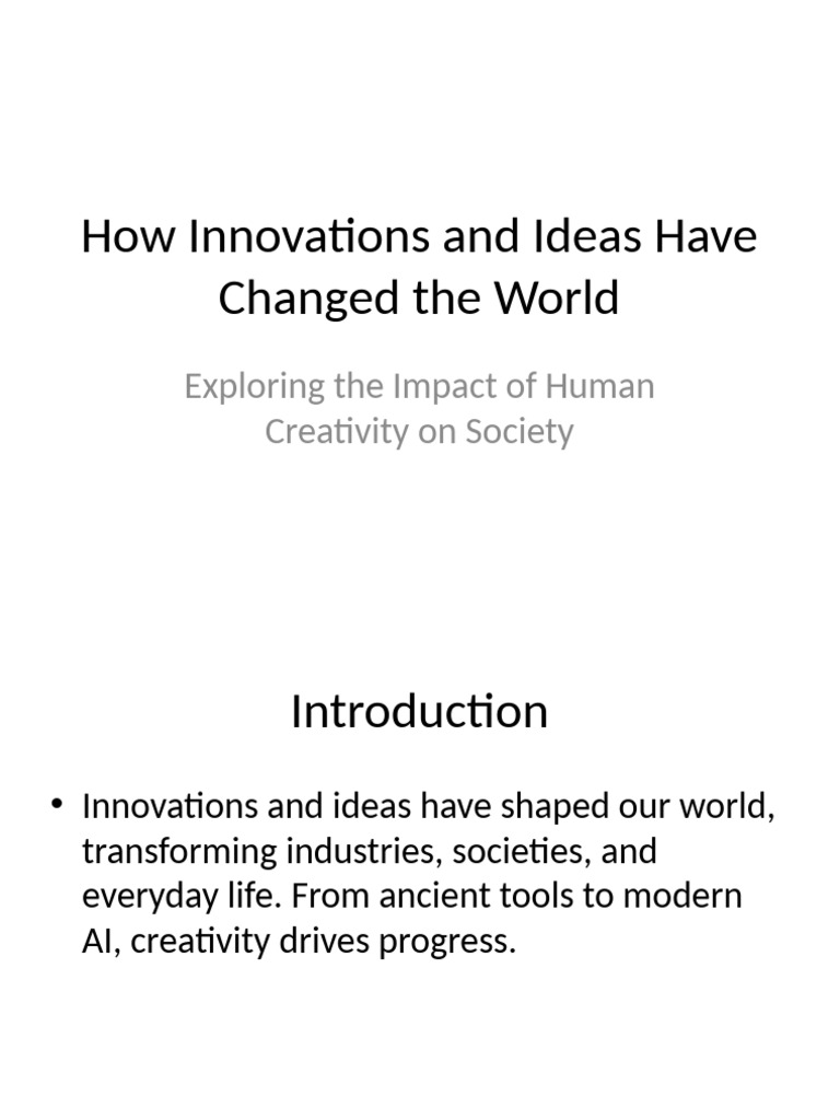 Innovations That Changed the World | PDF