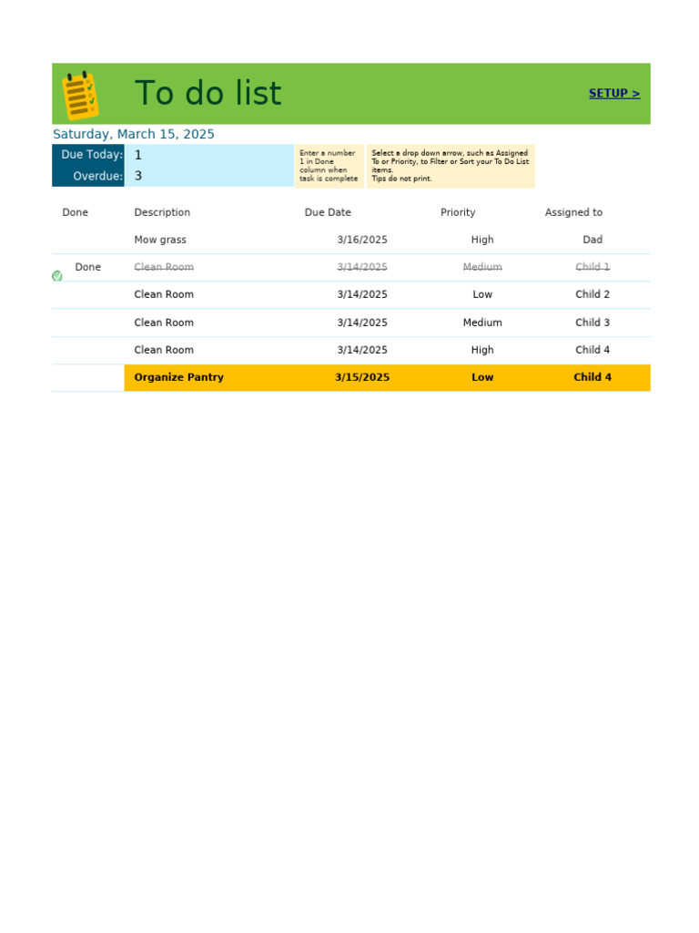 Household To Do List | PDF