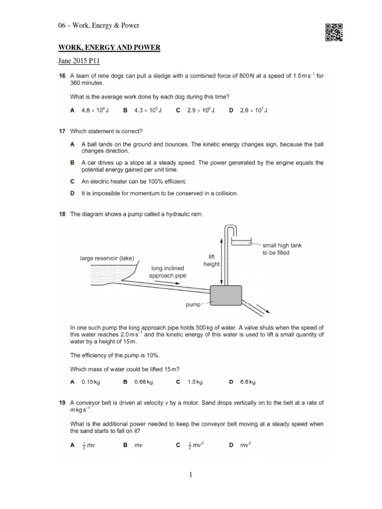Work, Energy, and Power Overview | PDF
