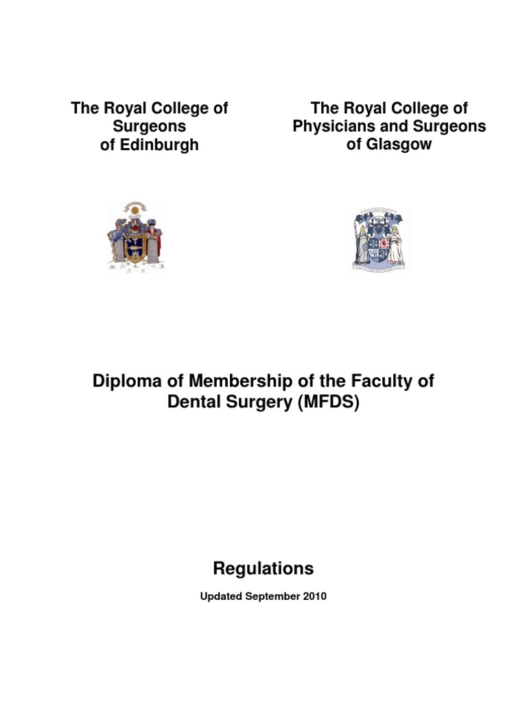 03 MFDS Regulations & Syllabus 2011 | PDF | Dentistry | Pathology