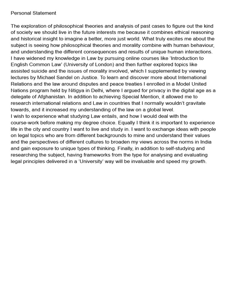 Personal Statement | PDF