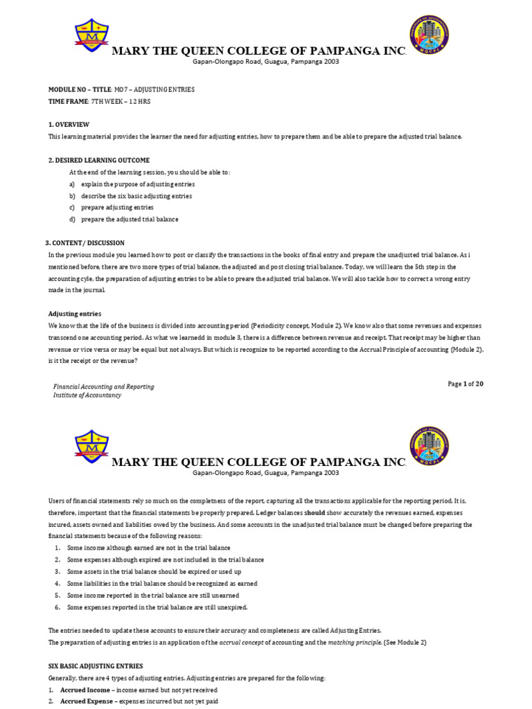 06a. Posting To The Ledger - Module | PDF | Depreciation | Deferral