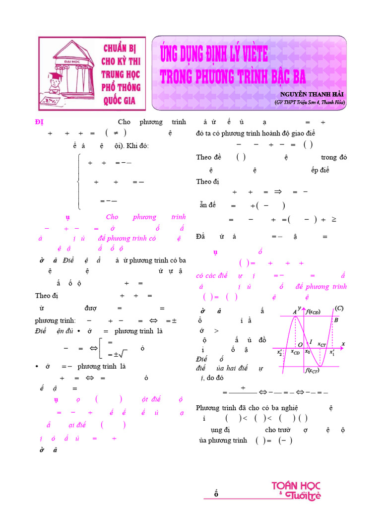Ung Dung Dinh Ly Viete Trong Phuong Trinh Bac Ba Nguyen Thanh Hai | PDF