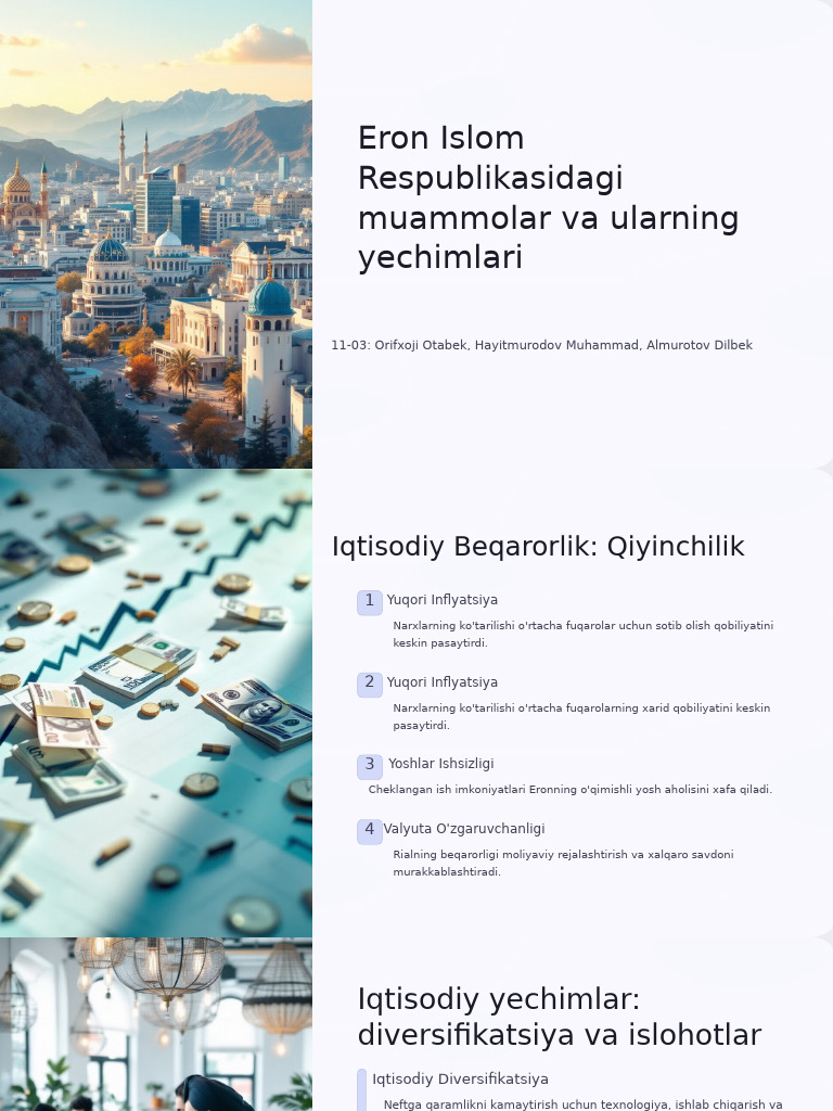 Eron Islom Respublikasidagi Muammolar Va Ularning Yechimlari | PDF