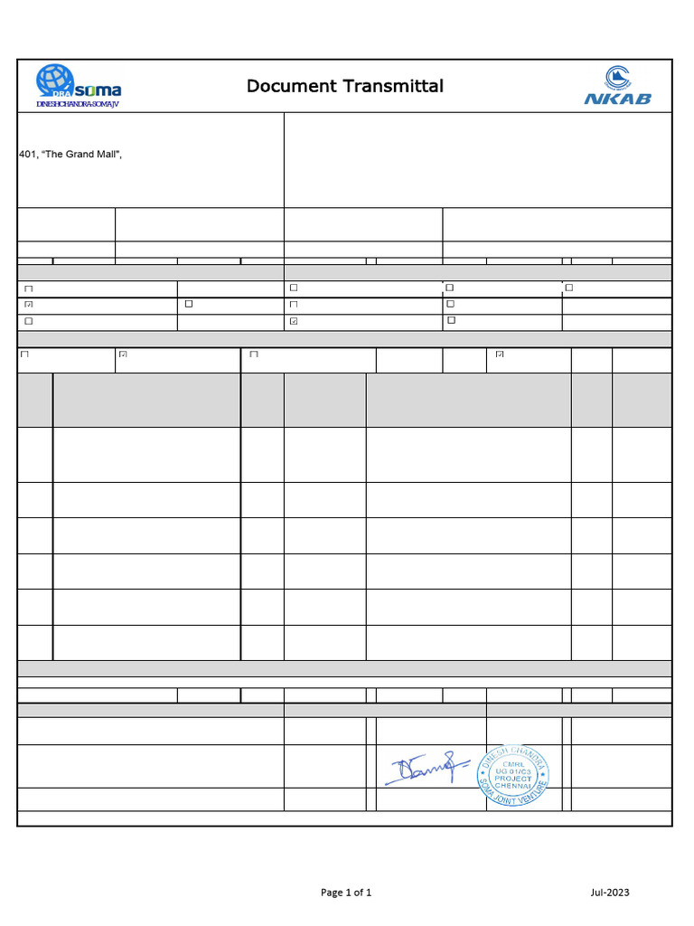Document Transmittal | PDF | Concrete | Crane (Machine)