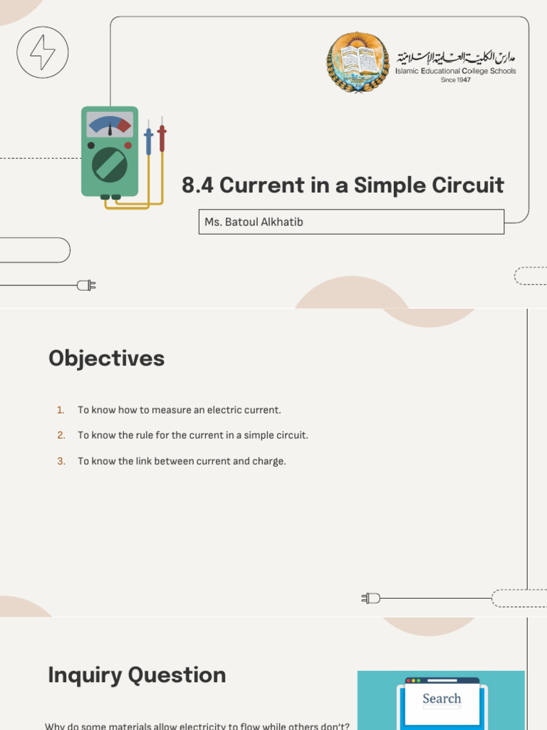 8.4 Current in A Simple Circuit | PDF | Electric Current | Electricity