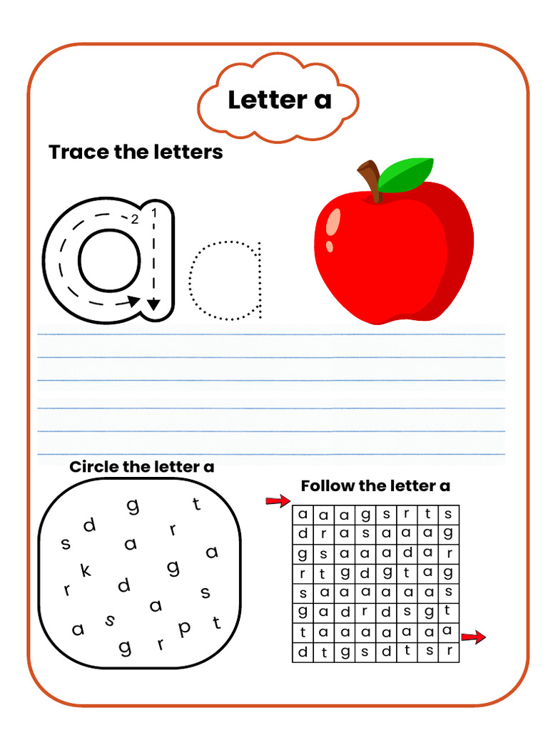 Letter A Tracing and Recognition Activity | PDF