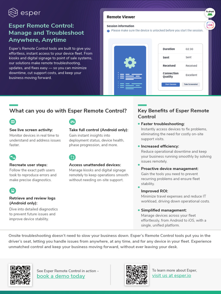 Feature Overview Esper Remote Control | PDF | Android (Operating System) | Computing