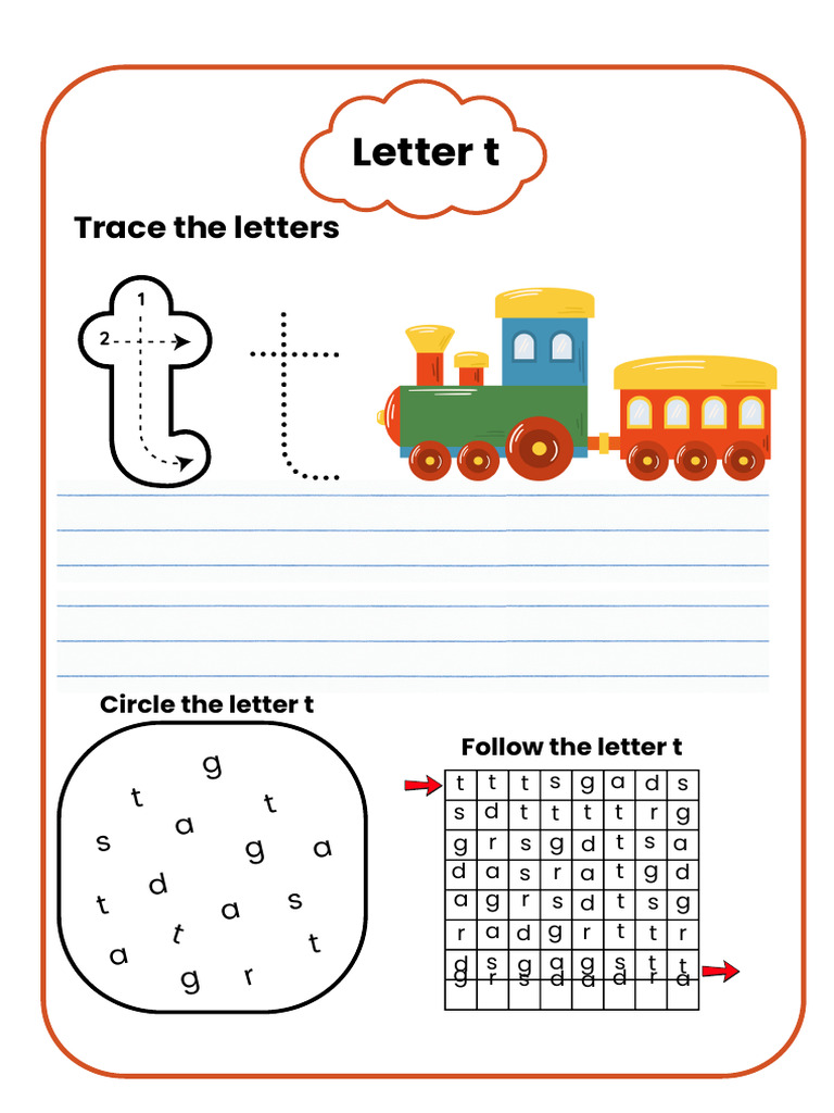 Letter T Tracing | PDF