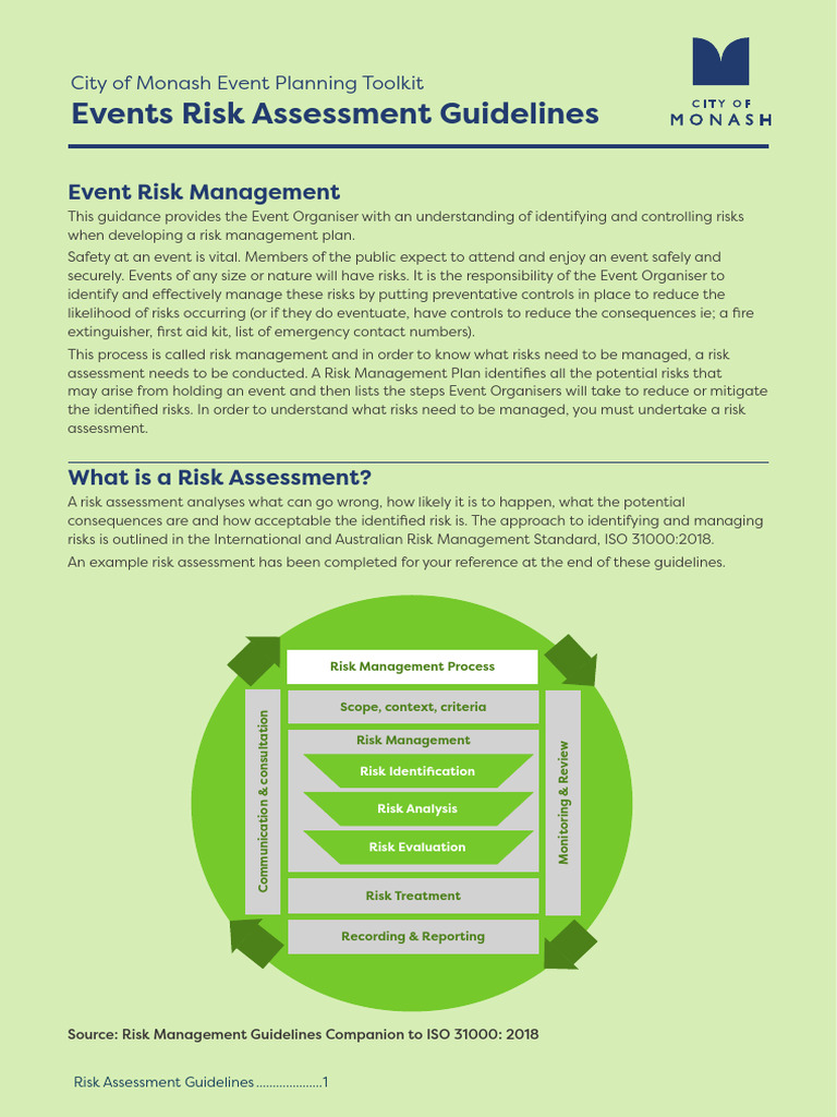 Events Risk Assessment Guidelines | PDF | Risk | Risk Management