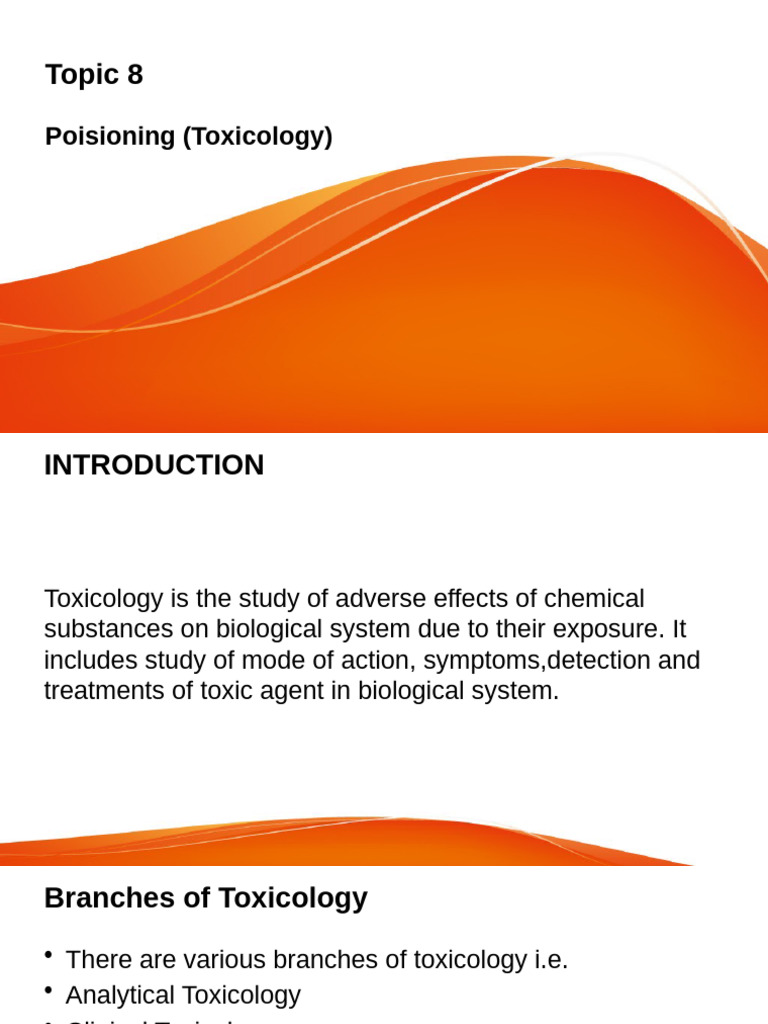 Topic 8 Poisioning 11122024 073655pm | PDF | Toxicology | Toxicity