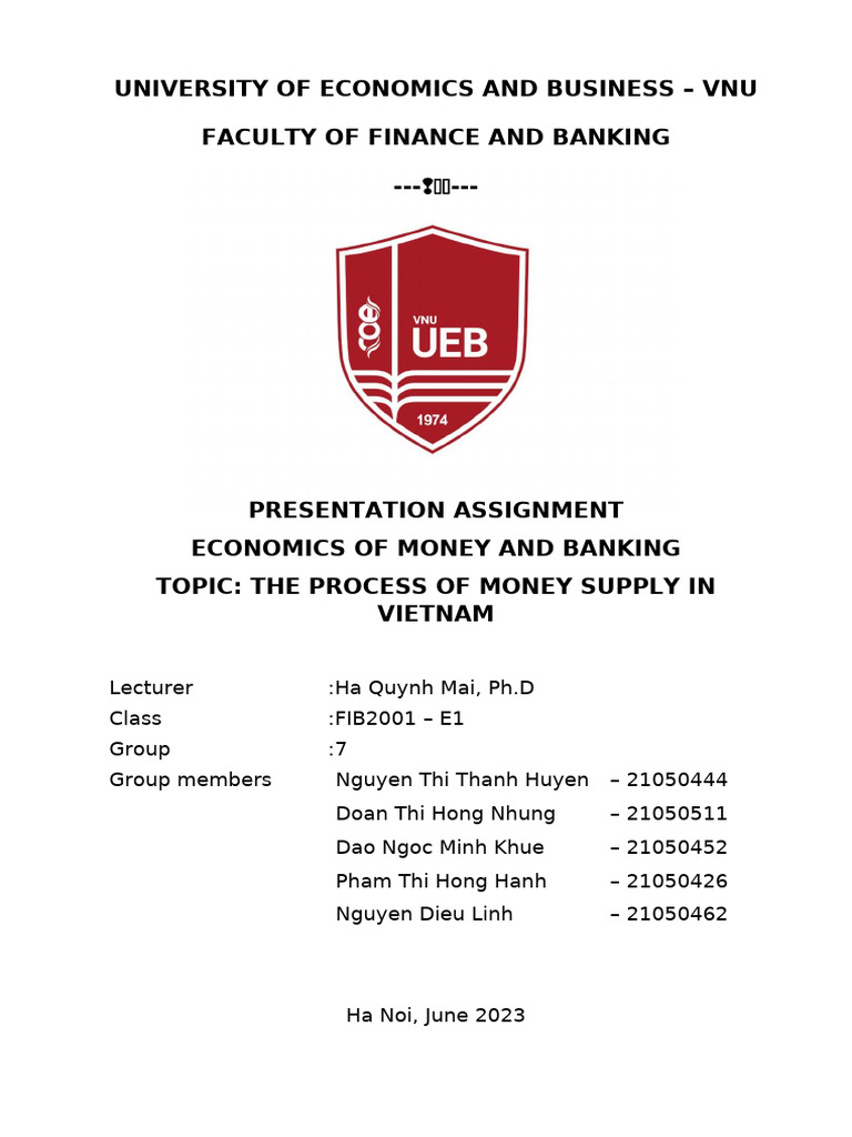 Money Supply Process in Vietnam | PDF | Money Supply | Money