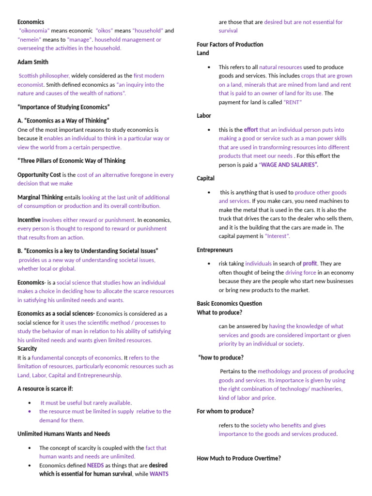 Understanding Economics: Key Concepts | PDF | Economics | Market ...
