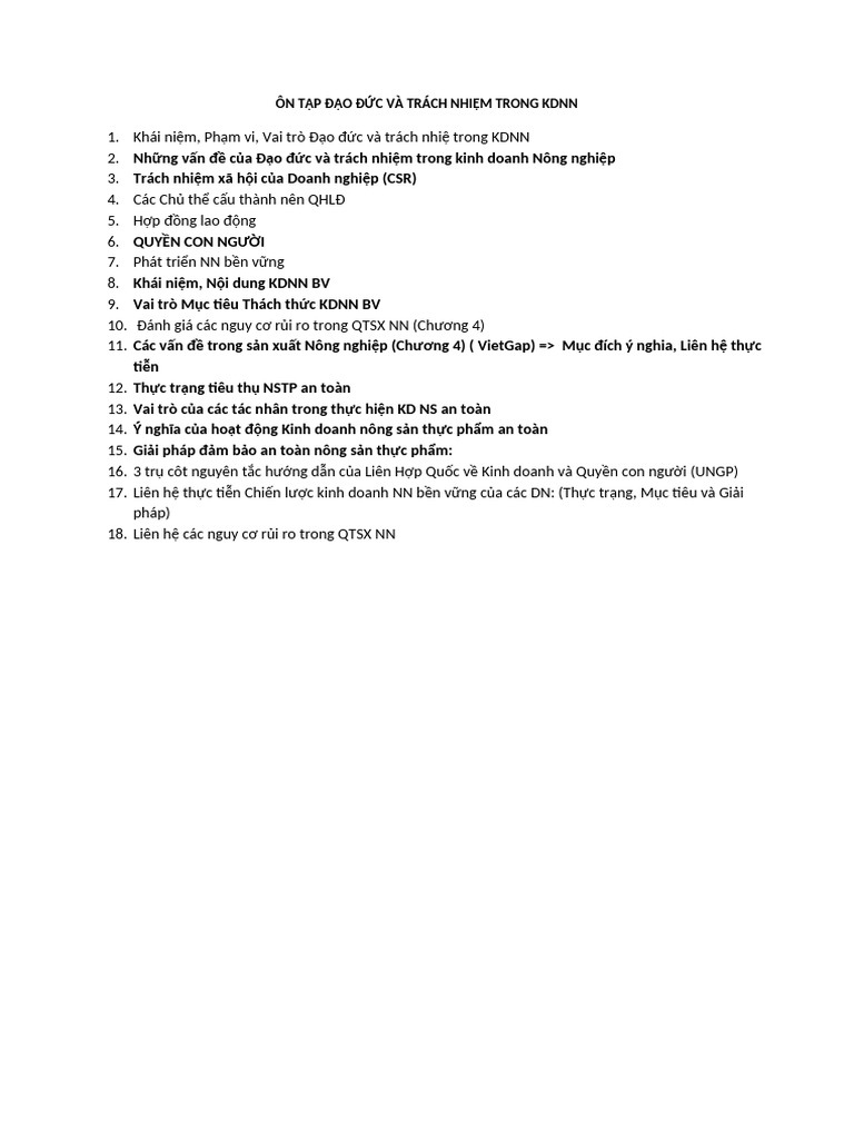 Ã N Tã P Ä Áº¡o Ä Á ©C Vã Trã¡ch Nhiá M Trong KDNN | PDF