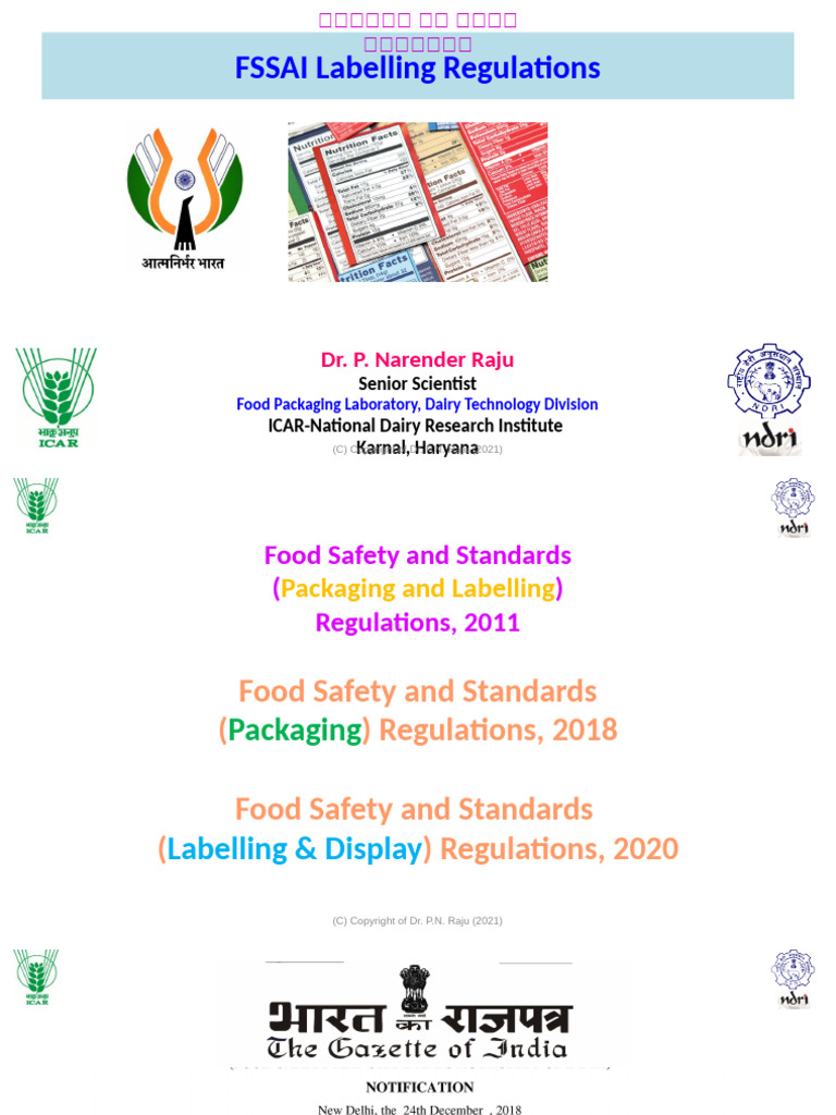 DT-312 - FSSAI Labelling Regulations Nov-2021 | PDF | Fat | Vegetable Oil
