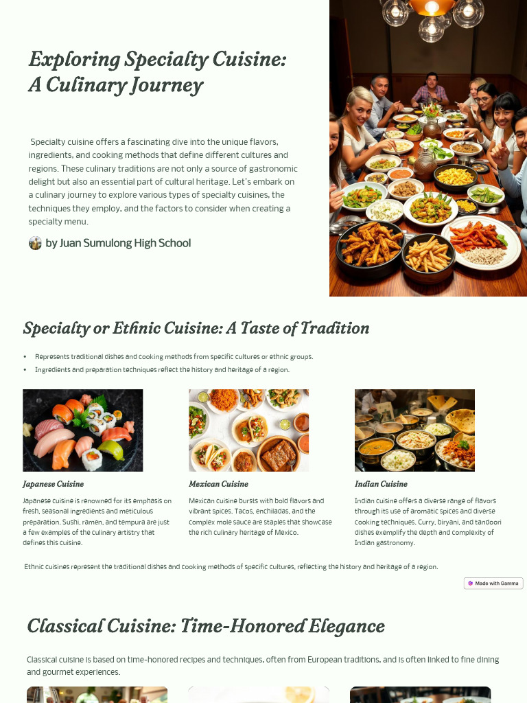 Exploring Global Specialty Cuisines | PDF | Cuisine | Cooking
