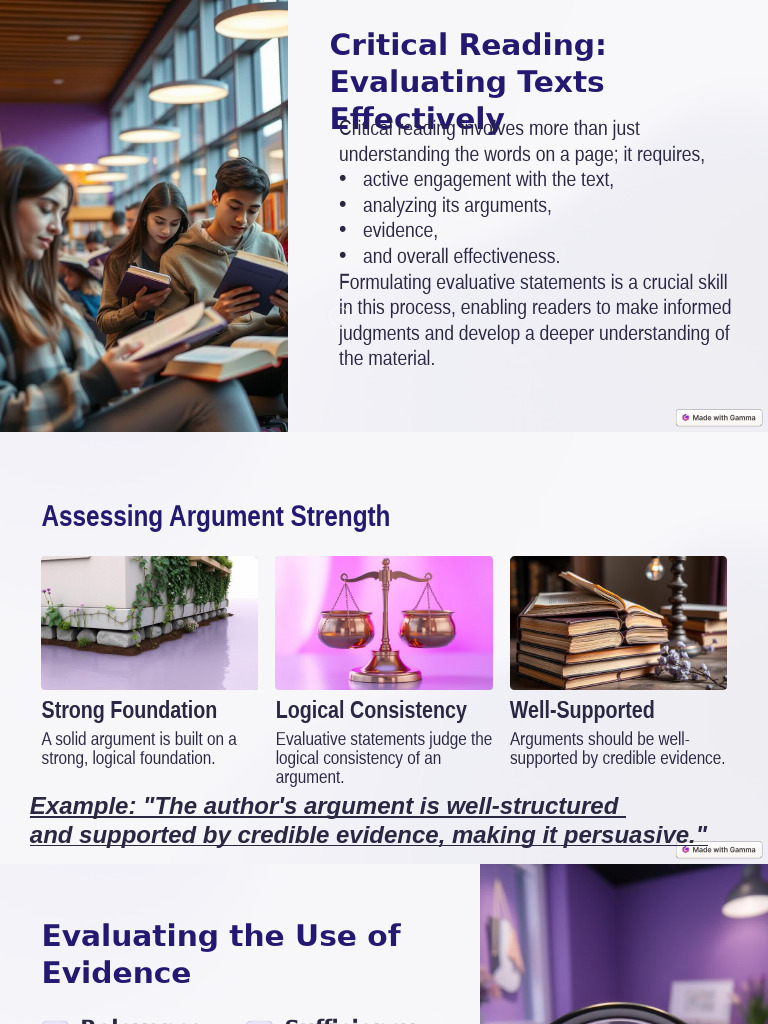 Critical Reading Evaluating Texts Effectively | PDF | Argument | Thought