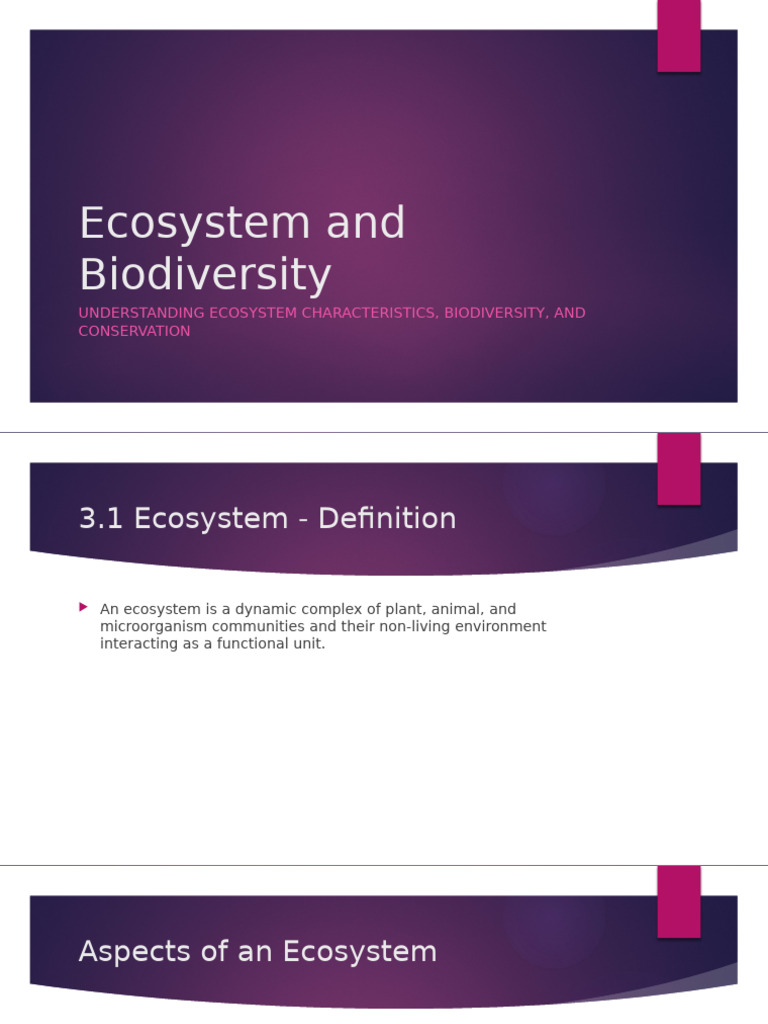 Ecosystem Characteristics and Biodiversity | PDF | Ecosystem | Biodiversity