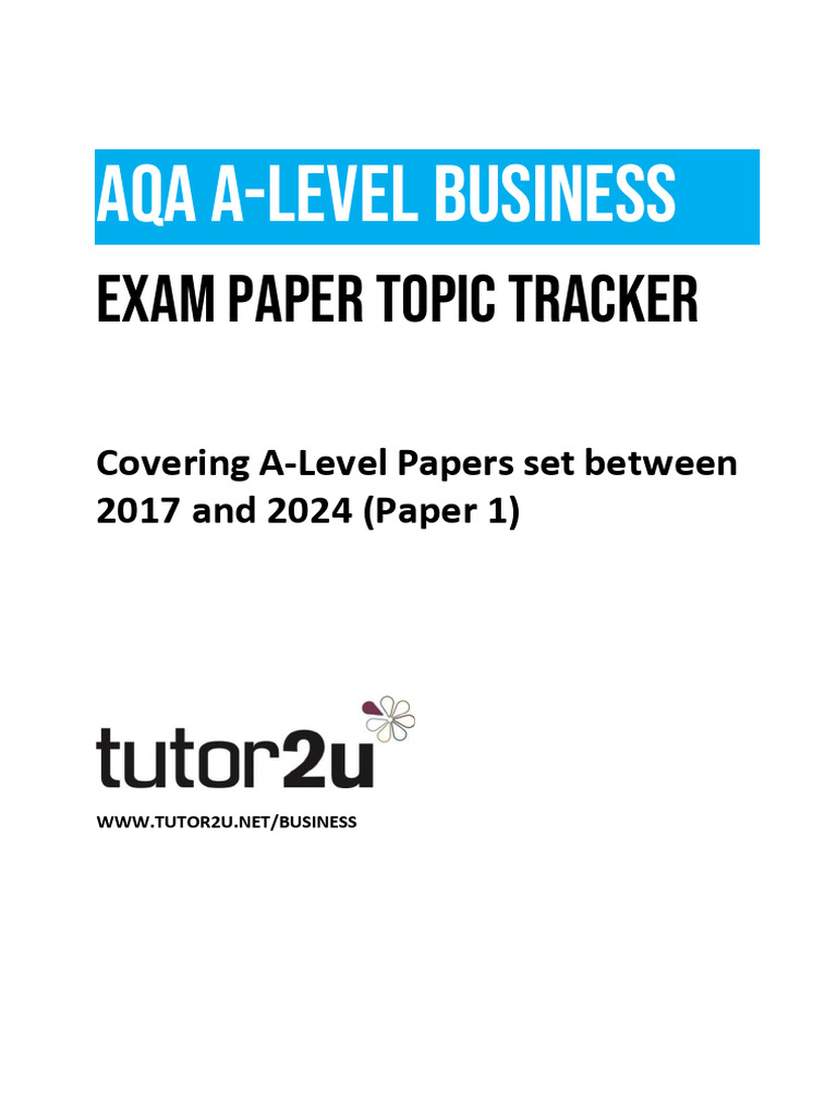 AQA A-Level Business Exam Topic Tracker | PDF | Corporate Social ...