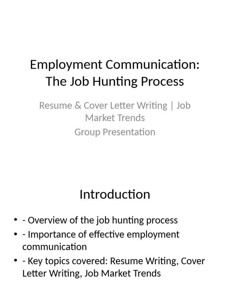 Job Hunting Presentation | PDF