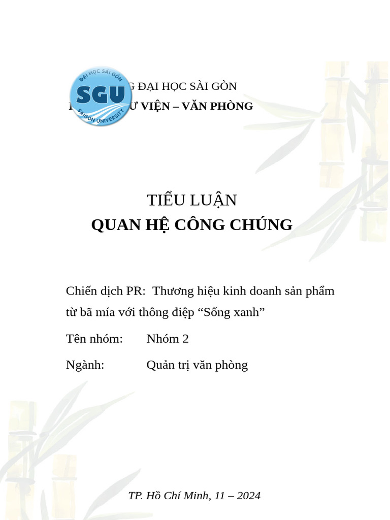 QHCC - BT. Tiểu luận - Nhóm 2 | PDF