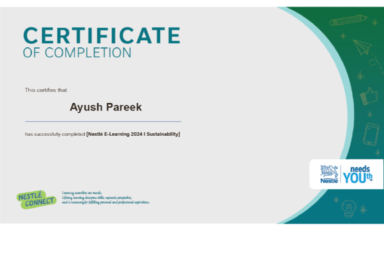 Nestle Certificate | PDF